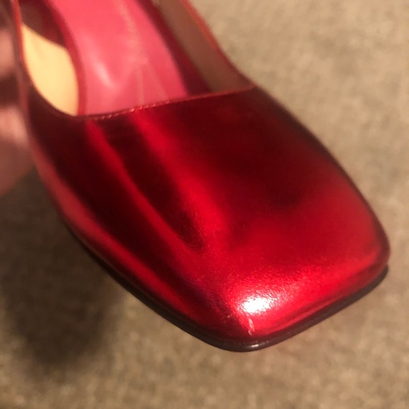 kate spade | Shoes | Kate Spade Patent Red Squaretoe Slingback Heels ...